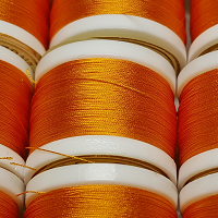 Pearsall's Gossamer Pure Silk Thread #19 Hot Orange - JimsFlyCo